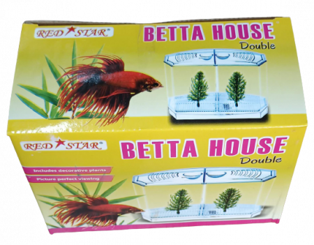 Red Star Betta Fish Tank Double for Fighter Fish - Onyx Aqua Farm