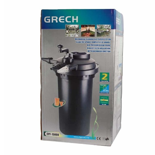SUNSUN CPF–15000 Pressure Pond External Filter UV-C 18 Watts - Onyx ...
